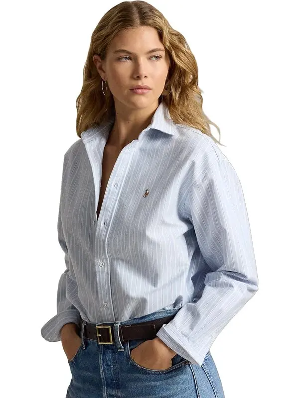 Ralph Lauren Relaxed Fit Cotton Oxford Shirt - Blue Multi