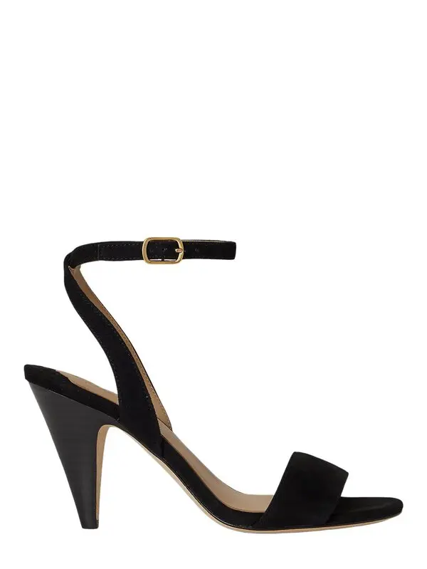 Ralph Lauren Gracy Sheep-suede Sandal - Black