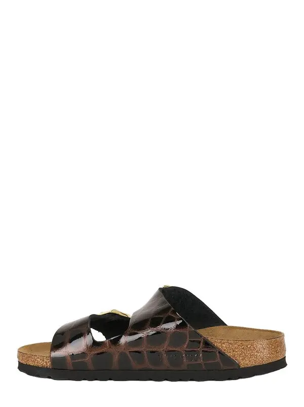 BIRKENSTOCK Arizona Croc Embossed Sandal - Black