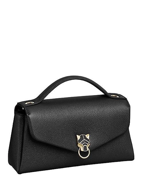 Cartier Panthère Graphique De Nano Leather Top-handle Bag - Black
