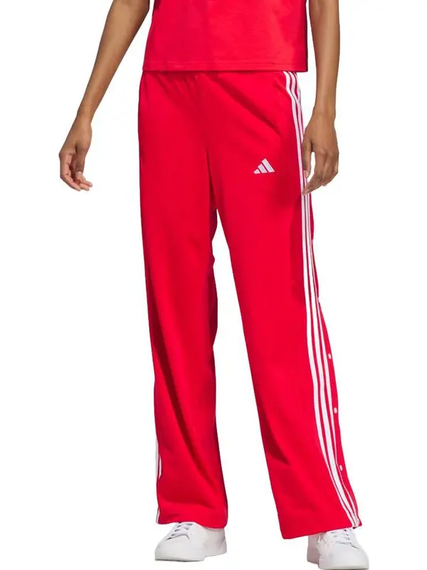 Adidas Tricot 3 Stripe Snap Pant - Pure Ruby