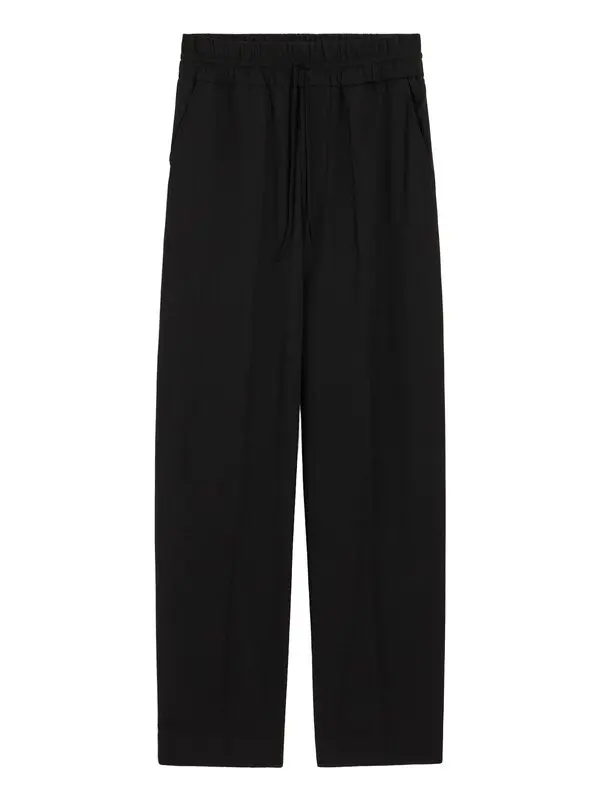 AMI Paris Elasticated-waist Wool Trousers - Black