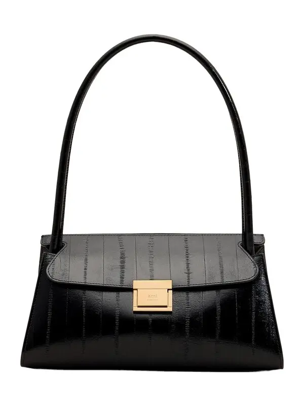 AMI Paris Small Cow Leather Mimi Bag - Black