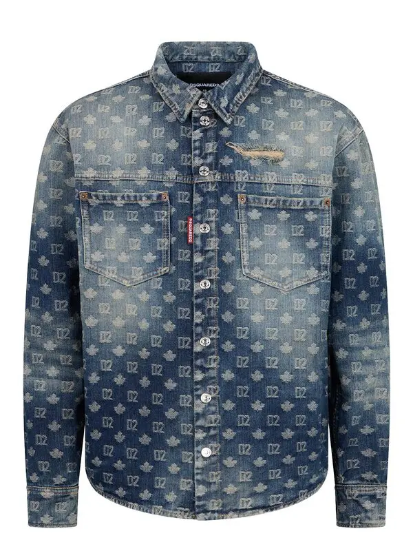 Dsquared2 Monogram Denim Carpenter Shirt - Blue