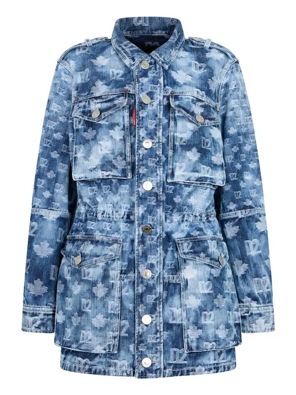 Dsquared2 Monogram Denim Field Jacket - Blue