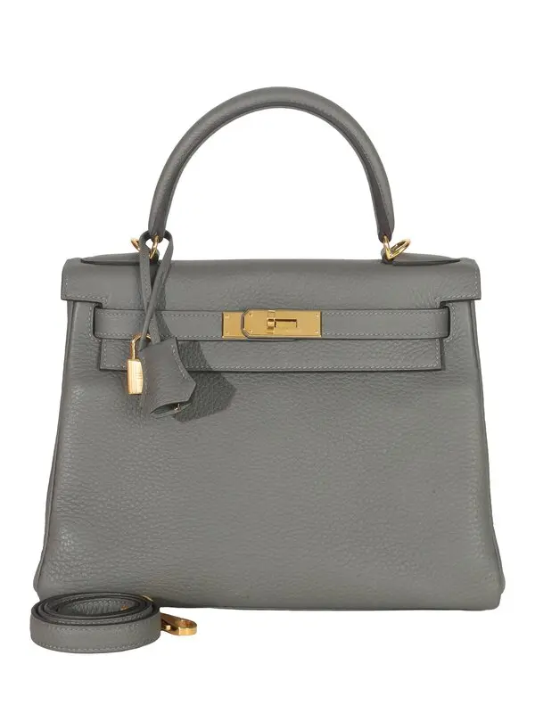 Hermès Clemence Retourne Kelly 28 Ghw - Gray