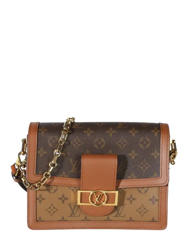 LOUIS VUITTON Reverse Monogram Canvas Dauphine Mm Shoulder Bag - Brown