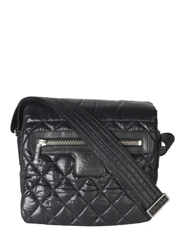 Chanel Quilted Nylon Coco Cocoon Messenger Bag - Black