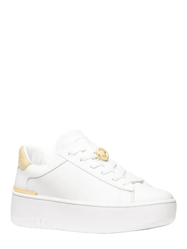 Michael Kors Dottie Leather Platform Sneaker In Size By - Gold