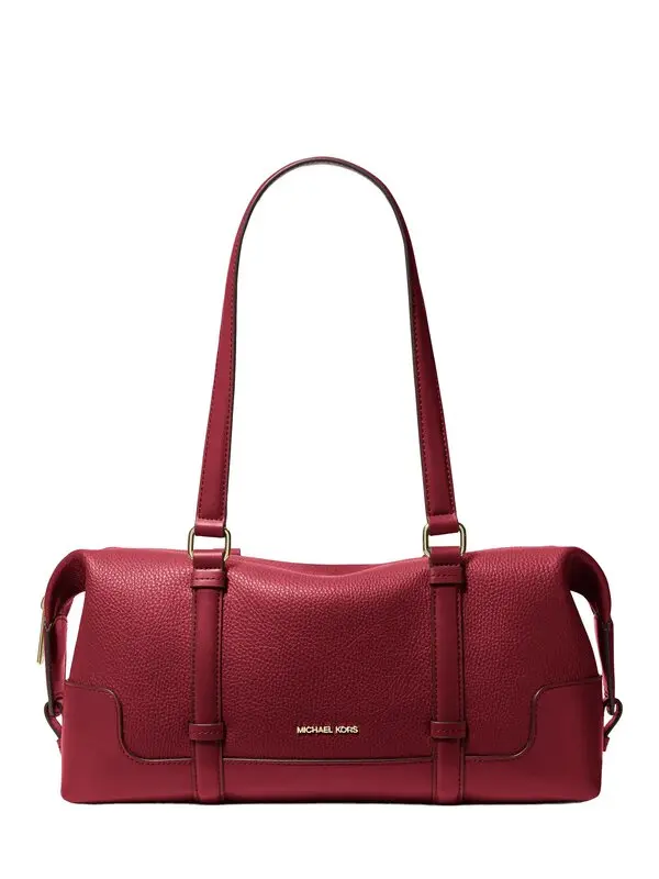 Michael Kors Teddi Large Textured Shoulder Bag - Red