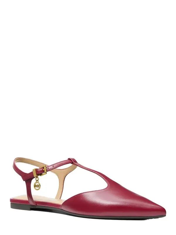 Michael Kors Cherie Flex Leather Flat In Size By - Red