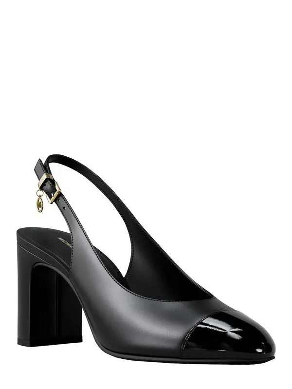 Michael Kors Piper Flex Leather Slingback Pump In Size By - Black