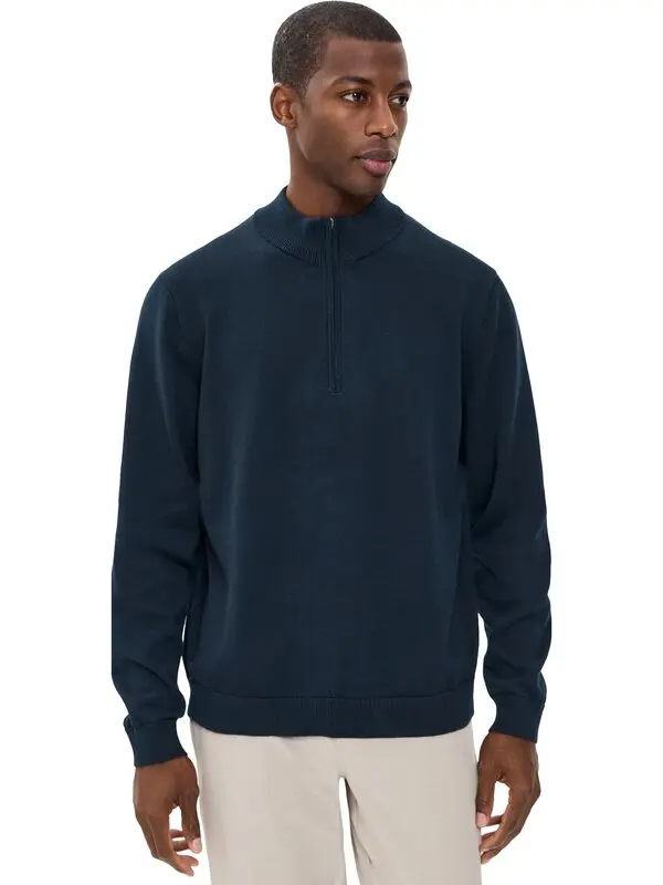 RHONE Commuter 1/4 Zip Sweater - True Navy