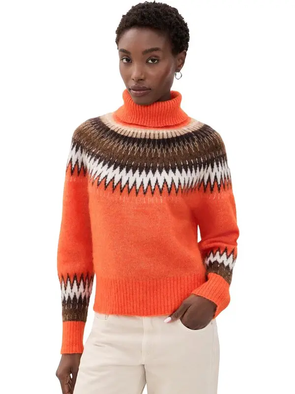 ALIGNE Dakota Fair Isle Sweater - Orange