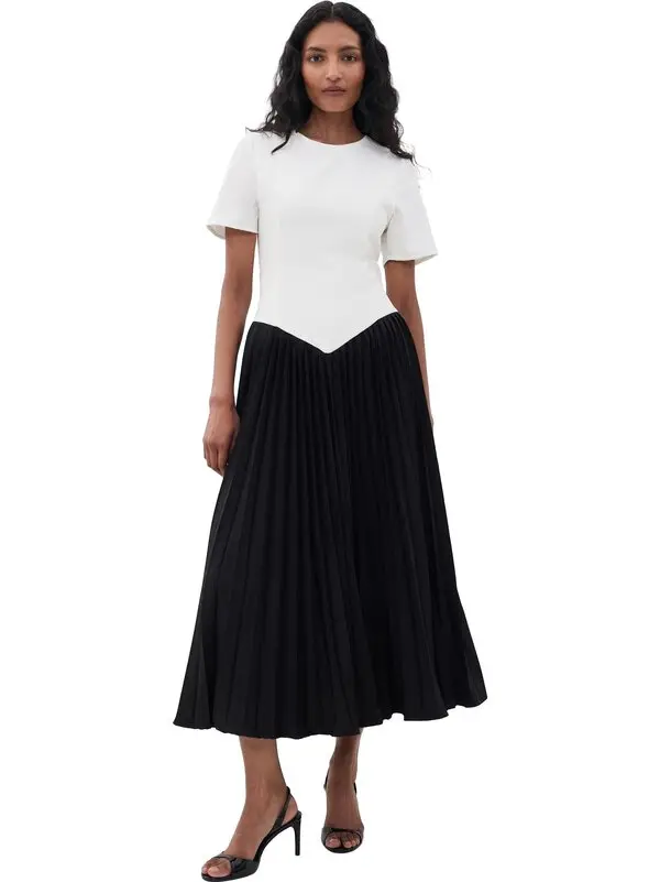 THE LULO PROJECT Fortaleza Dress With Pleated Skirt - Crudo00