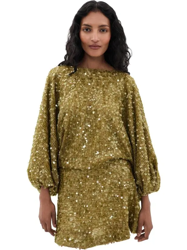 Hunter Bell Salter Mini Dress - Moss Sequin