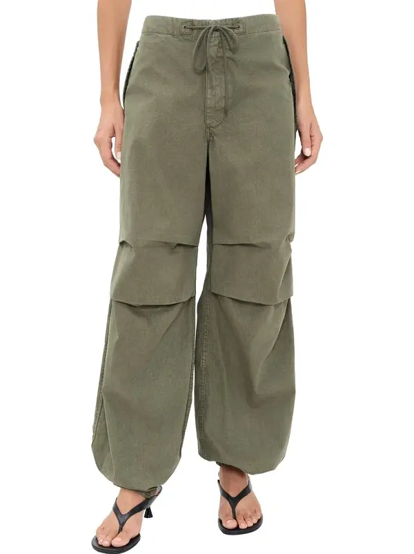 RE/DONE Twill Cargo Pants With Drawstring Cuffs - Fatigue