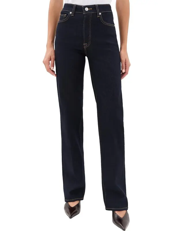 Good American Good True Straight Jeans - Rinse