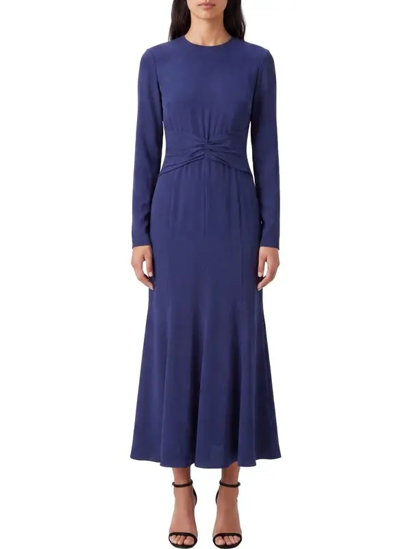 Alberta Ferretti Long-sleeved A-line Midi Ceremony Dress - Blue
