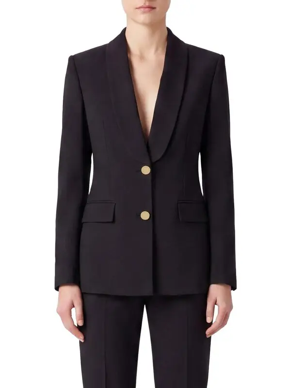 Alberta Ferretti Shawl Lapel Blazer - Black