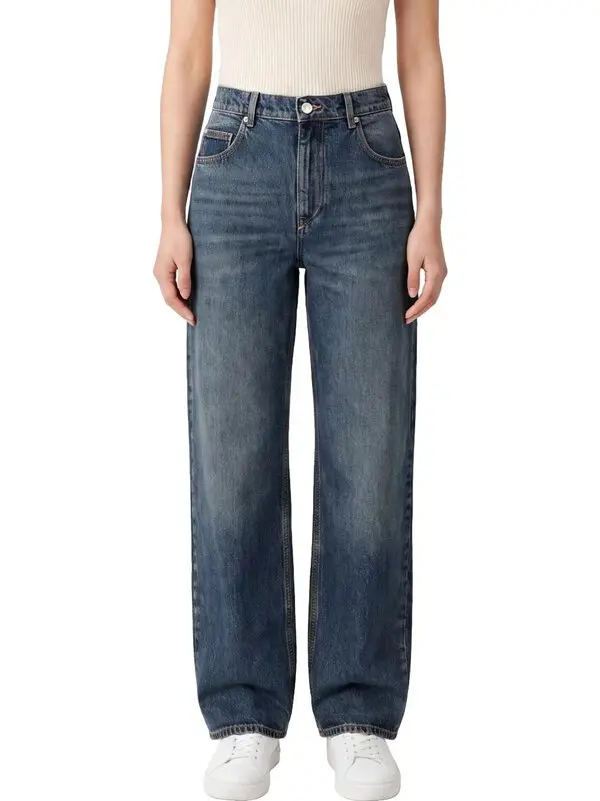 Isabel Marant Étoile Dromie High-waisted Straight Leg Stretch Denim Jeans - Blue