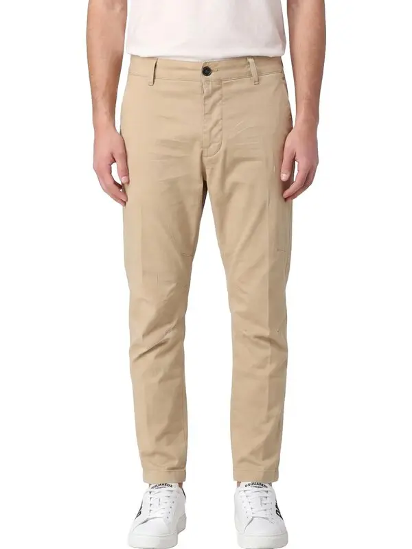 Dsquared2 Stretch Cotton Chino Trousers - Beige