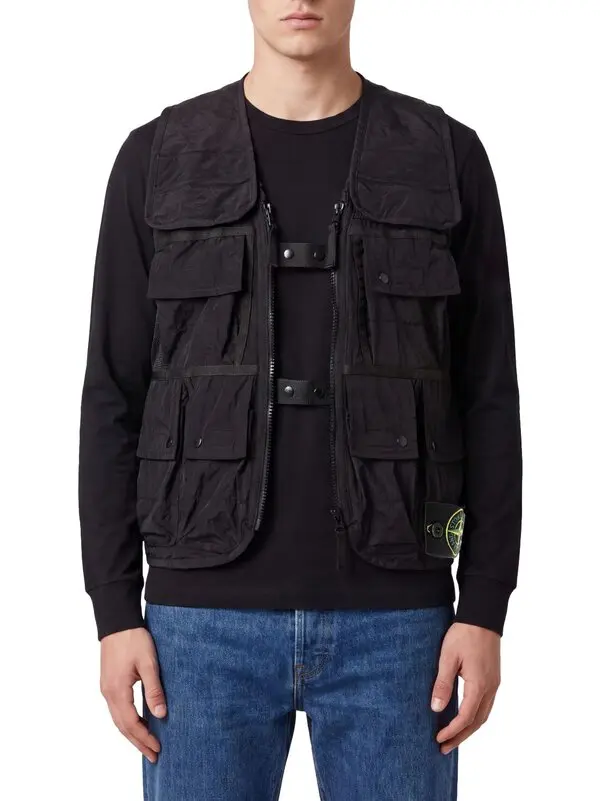Stone Island Nylon Utility Waistcoat - Black