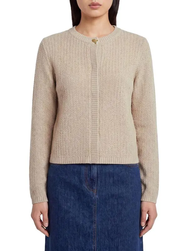 Fabiana Filippi Textured Knit Cardigan - Beige