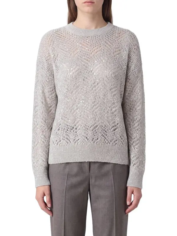 Brunello Cucinelli Openwork Mohair Fine Knit Jumper - Grey