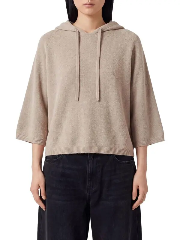 Fabiana Filippi Virgin Wool, Silk, And Cashmere Blend Hooded Jumper - Coffee