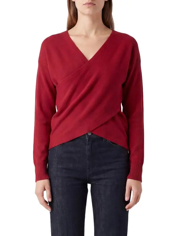 Federica Tosi Wrap V-neck Sweater - Red