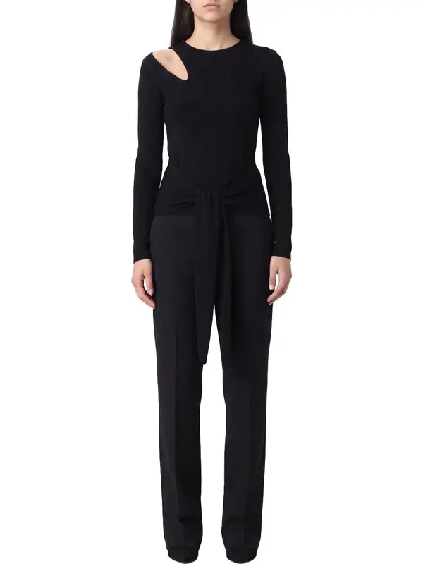 Federica Tosi Slim Fit Long-sleeve Jumper With Cut-out Detail - Black