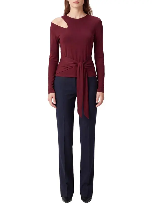 Federica Tosi Slim Fit Long-sleeve Jumper With Cut-out Detail - Red