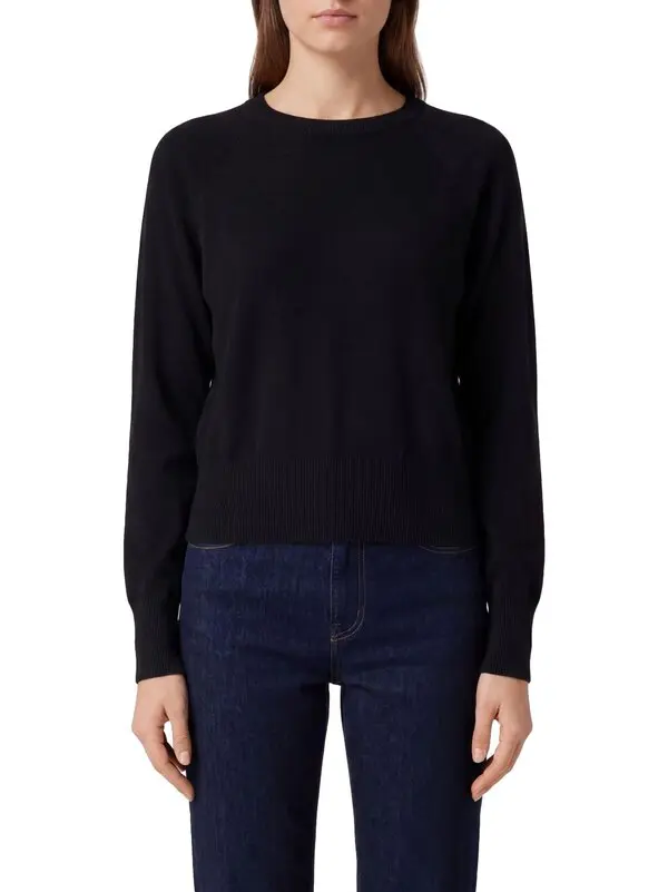 Federica Tosi Wool And Cashmere Blend Crewneck Jumper - Black