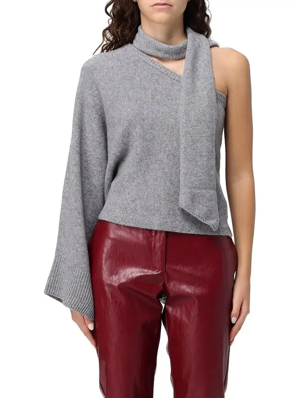 Federica Tosi Asymmetrical One-shoulder Top - Grey