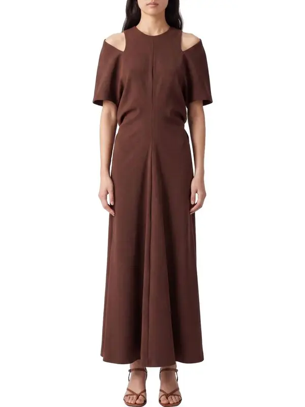 Federica Tosi Off-the-shoulder Dress - Brown