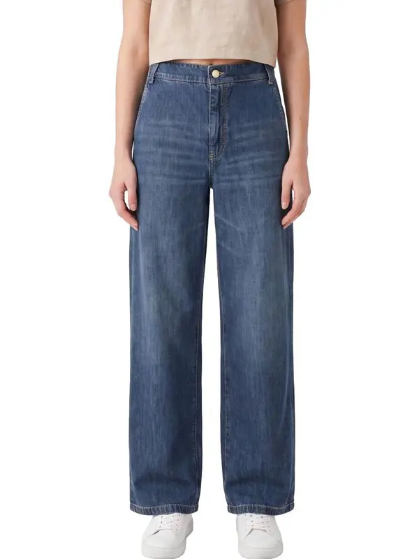 Max Mara High-waisted Cotton Denim Wide-leg Jeans - Blue