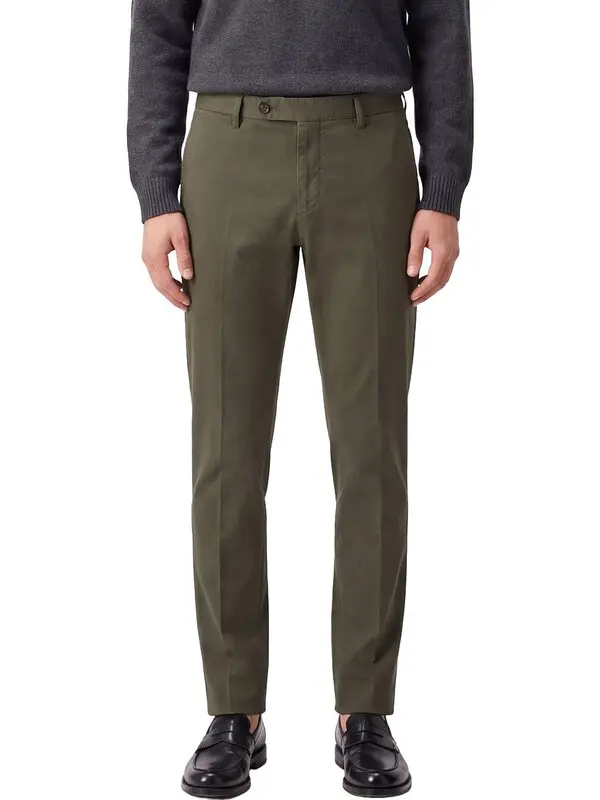 PT TORINO Slim Fit Cotton And Cashmere Chino Trousers - Charcoal