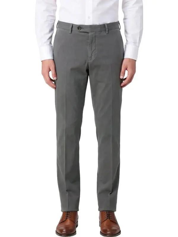 PT TORINO Slim Fit Cotton And Cashmere Chino Trousers - Grey 1