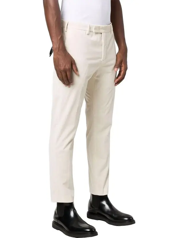 PT TORINO Slim Fit Corduroy Cotton Chino Trousers - White