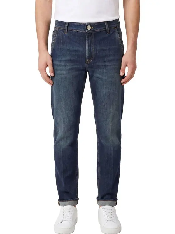 PT TORINO Mid-rise Stretch Cotton Denim Straight Leg Jeans - Blue