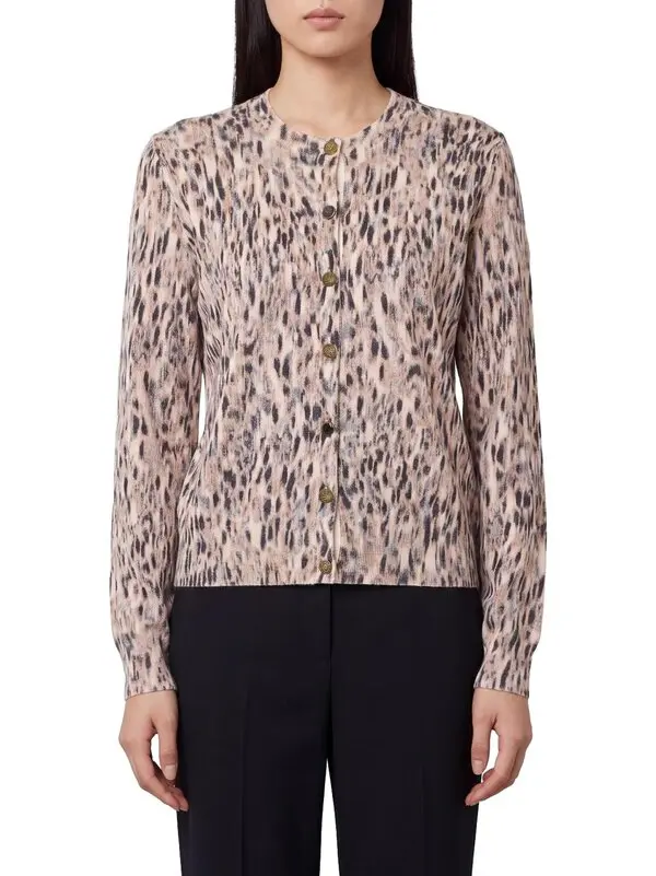 Liu Jo Leopard Print Cardigan - Beige
