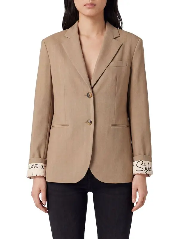 Liu Jo Single-breasted Viscose Blend Blazer With Lapels - Beige