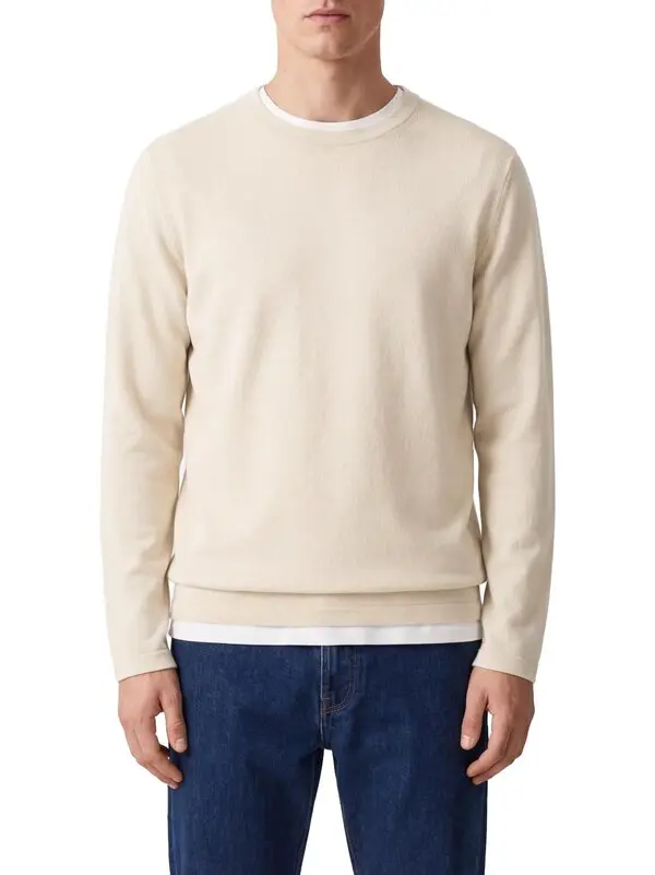 Extreme Cashmere Long-sleeved Crewneck Jumper In Cotton And Cashmere Blend - Ivory