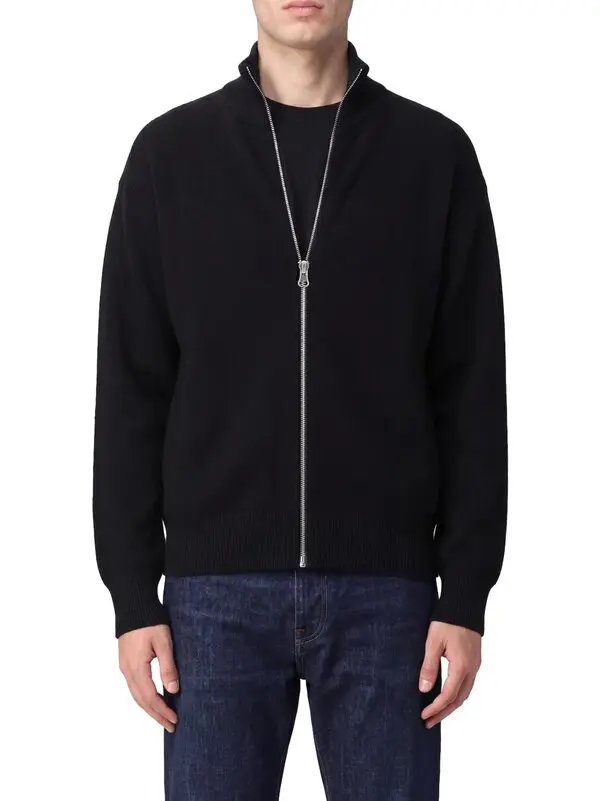 Extreme Cashmere Turtleneck Zip-up Cardigan In Pure Cashmere - Black