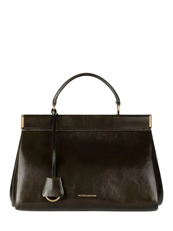 Victoria Beckham Sloane Frame Bag 28 Distressed Leather Dark - Olive