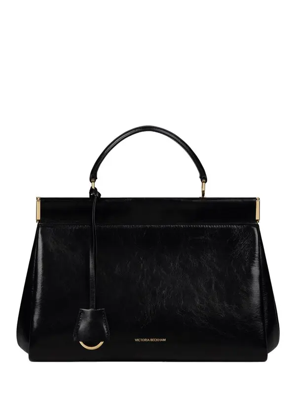 Victoria Beckham Sloane Frame Bag 28 Distressed Leather - Black