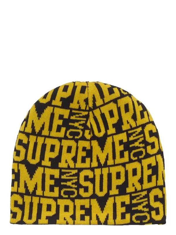 Supreme All-over Logo Beanie - Black