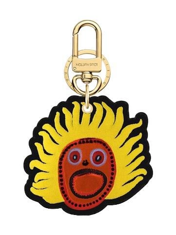 LOUIS VUITTON X Yayoi Kusama Face Leather And Steel Keyring - Red