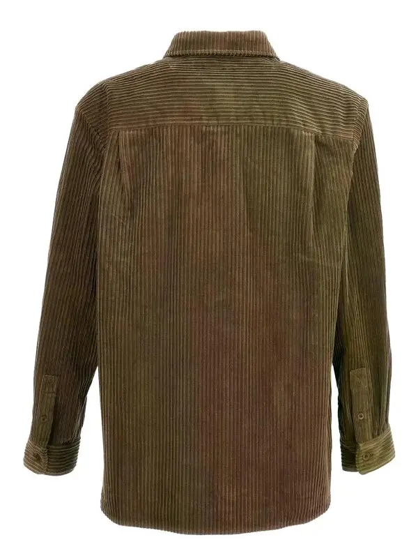 A.p.c. Corduroy-texture Cotton Shirt - Brown